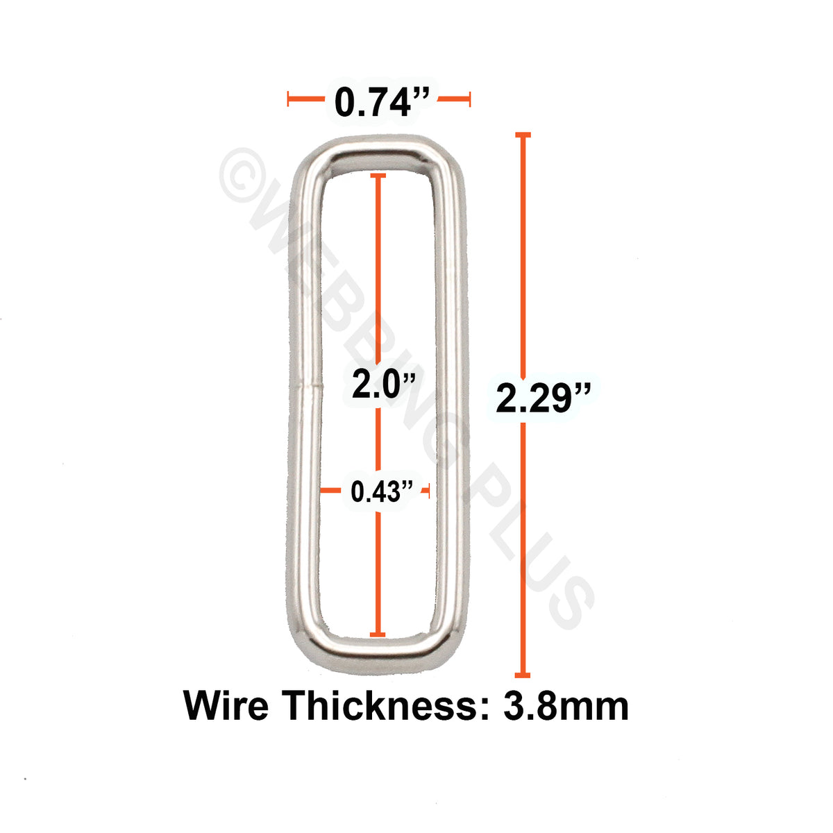 2 Inch Welded Heavy Rectangle Ring - 4mm Wire – Webbing Plus
