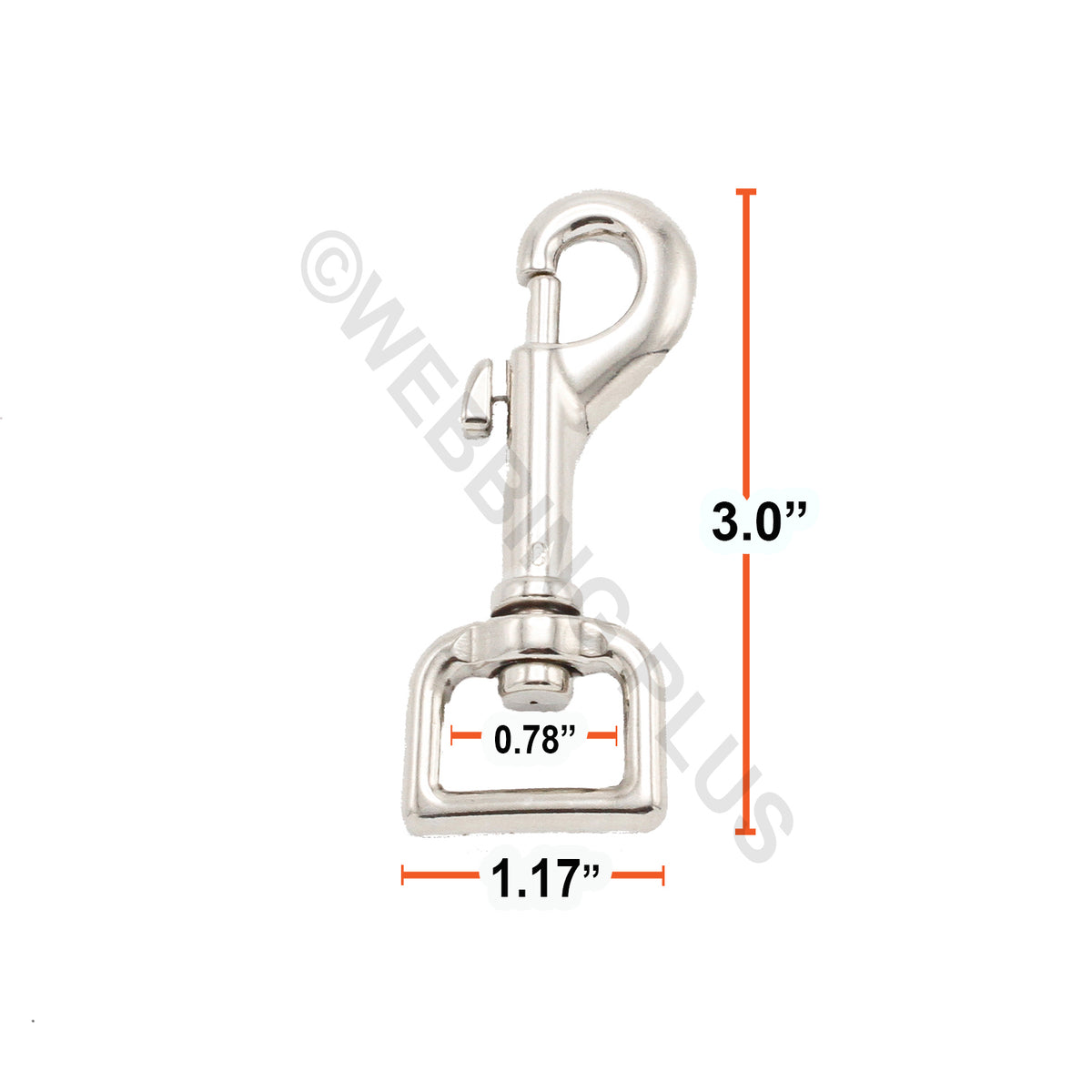 3/4 Inch Nickel Bolt Snap – Webbing Plus
