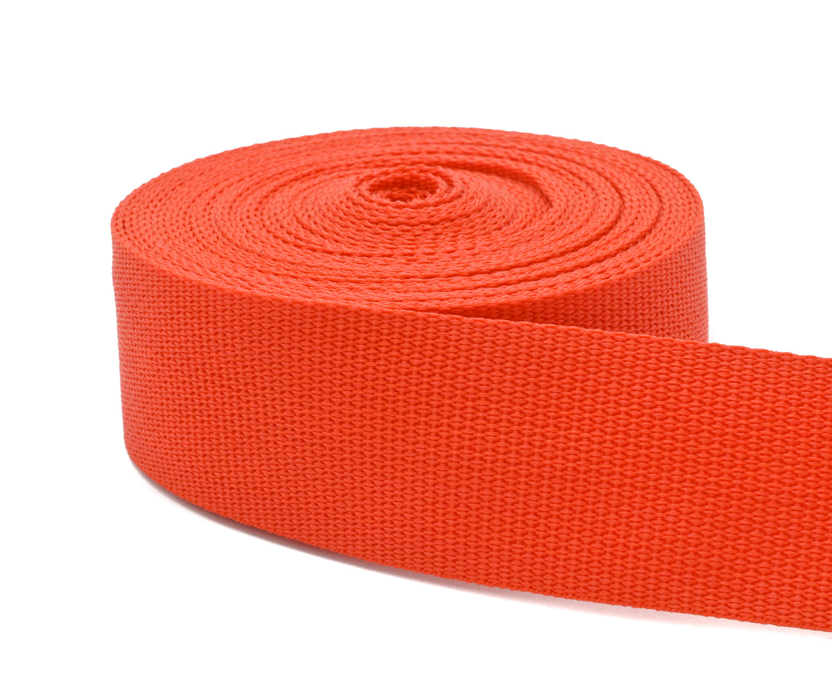 2 Inch Dark Orange Polypropylene Webbing - 2" Light Weight Polypro Str ...