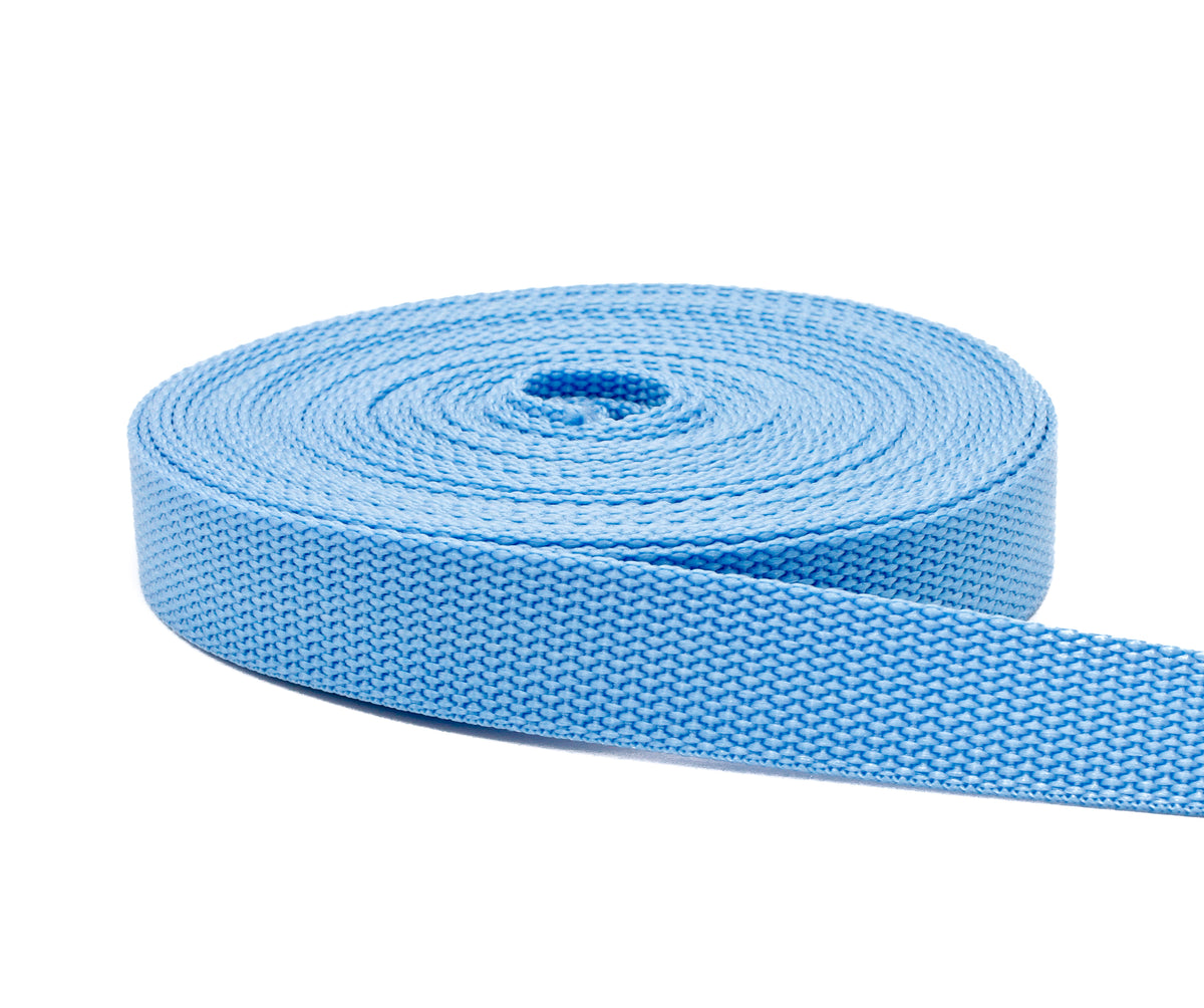3/4 Inch Sky Blue Polypropylene Webbing - 3/4" Heavy Weight Polypro St ...